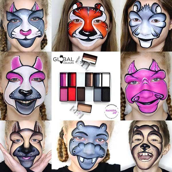 Global Animal Designs Furry Friends Palette 12 Pack |Facepaintshop