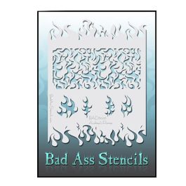 Bad Ass Flames Bad Stencil | |Facepaintshop
